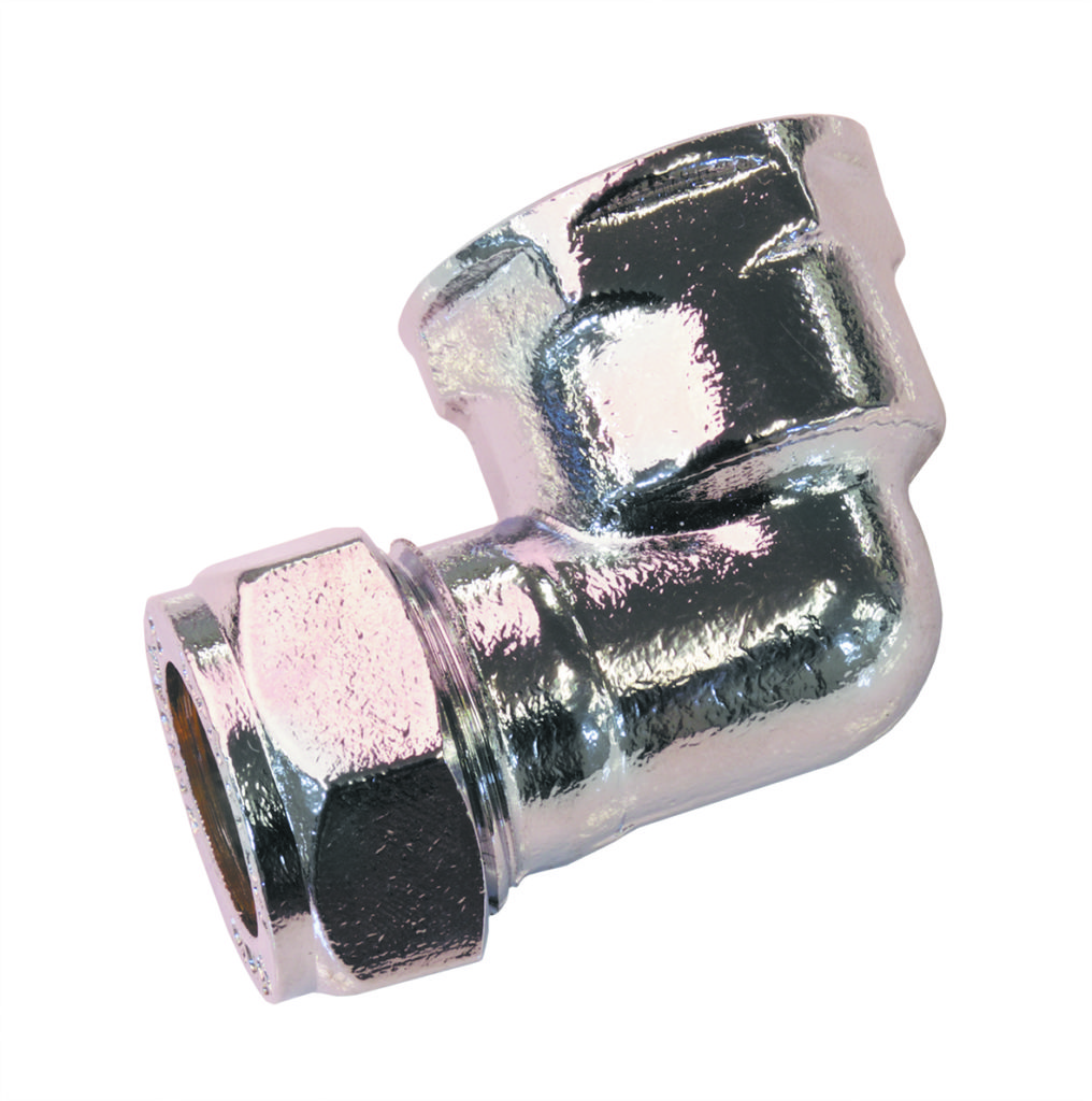 Female Elbow Compression Chrome Plated Brass - Lawton Tubes